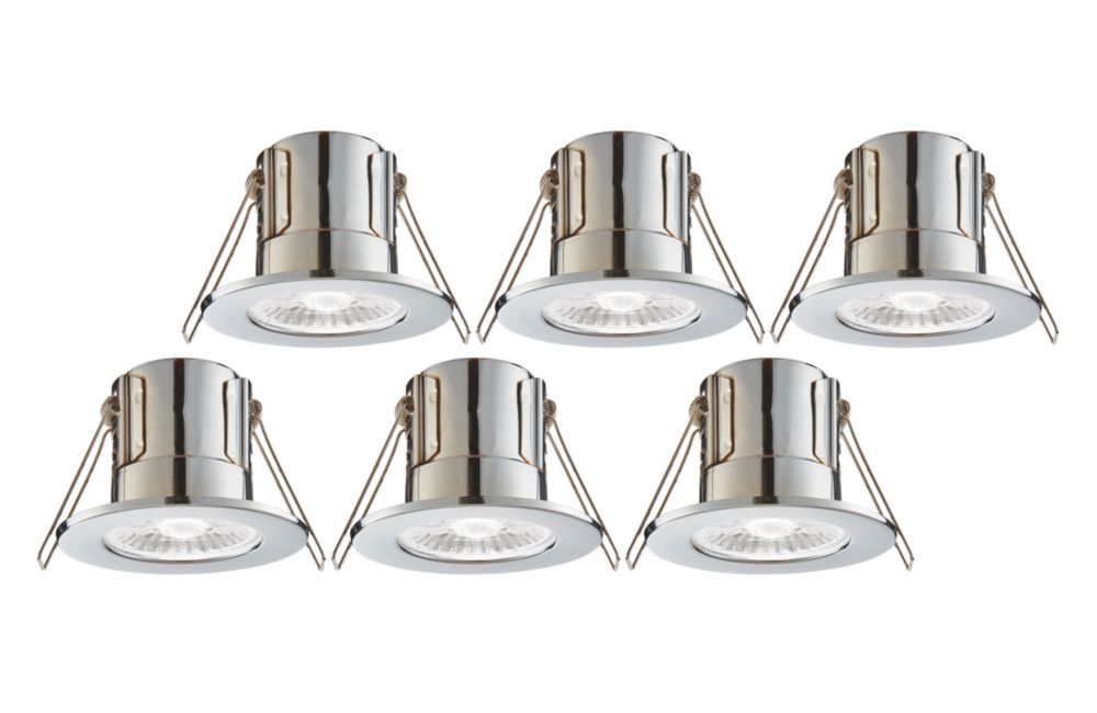 Saxby CosmosEco V3 Fixed Fire Rated LED Recessed Downlights Chrome 6W ...