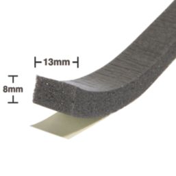 Stormguard Extra Thick Weatherstrips Black 3.5m 6 Pack - Screwfix
