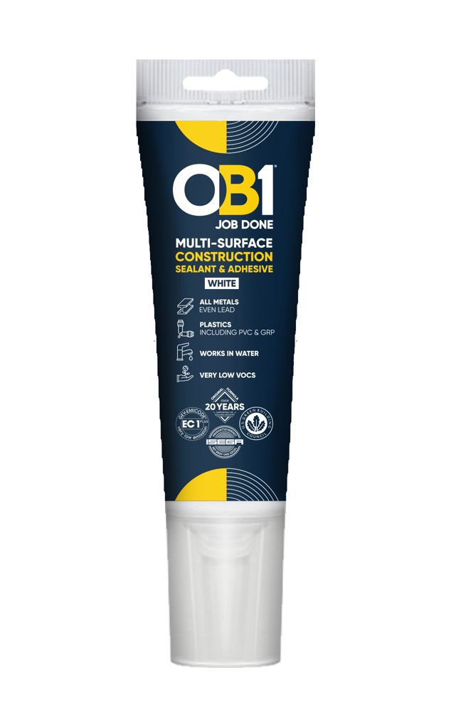 OB1 Multi Surface Sealant & Adhesive White 80ml - Screwfix