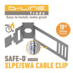 D-Line Safe-D Fire Rated Adjustable Clips 16-21mm² Silver 20 Pack ...