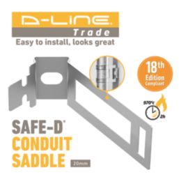 D-Line Fire Rated Conduit Saddles 20mm 20 Pack - Screwfix