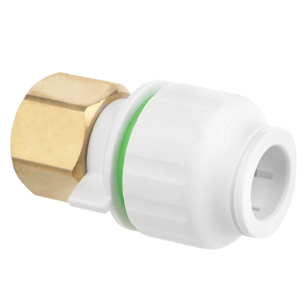 Flomasta Plastic Push-Fit Straight Tap Connectors 15mm x 1/2" 2 Pack ...