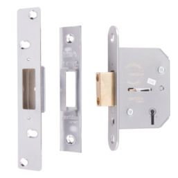 ERA 5 Lever Chrome Mortice Deadlock 64mm Case - 44mm Backset - Screwfix