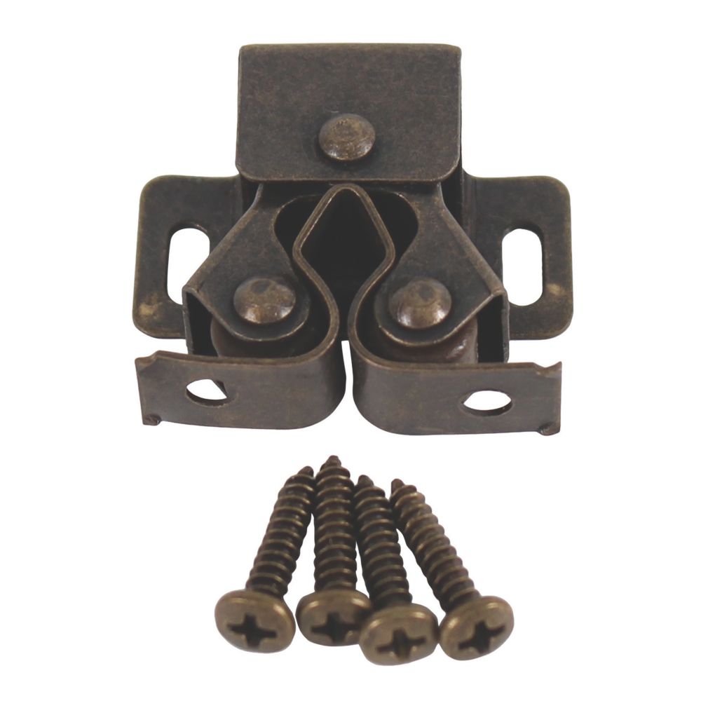 Essentials Roller Cabinet Latches Bronze 27.5mm x 32mm 10 Pack - Screwfix