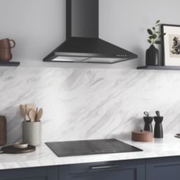Essentials Chimney Hood Black 598mm - Screwfix