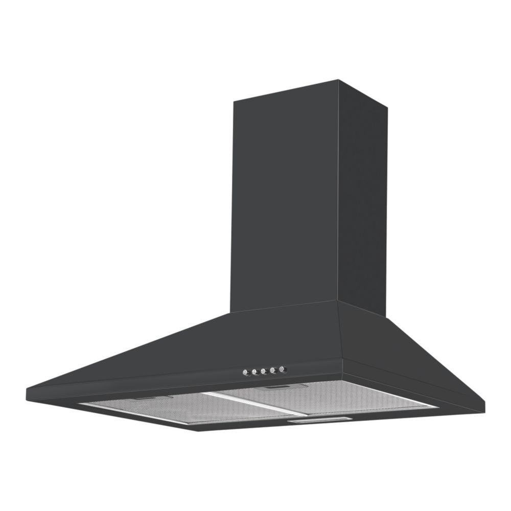 Essentials Chimney Hood Black 598mm - Screwfix