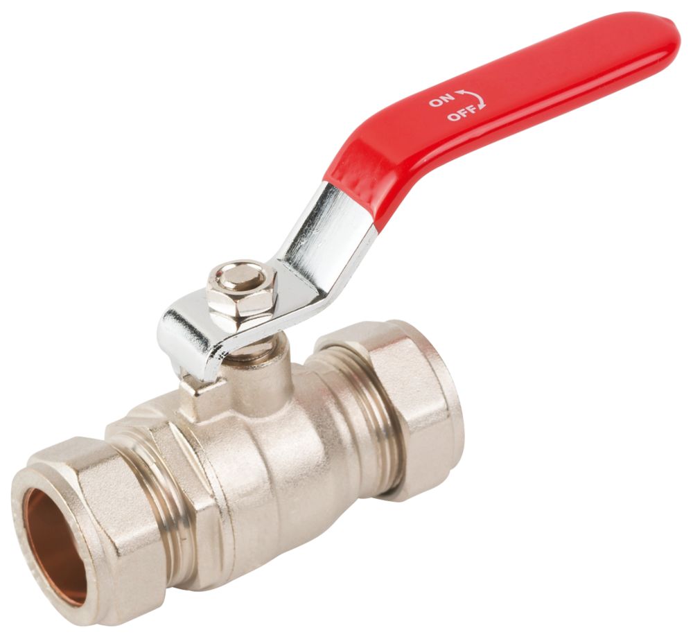 Midbrass Compression Full Bore 3/4" Lever Ball Valve with Blue/Red ...