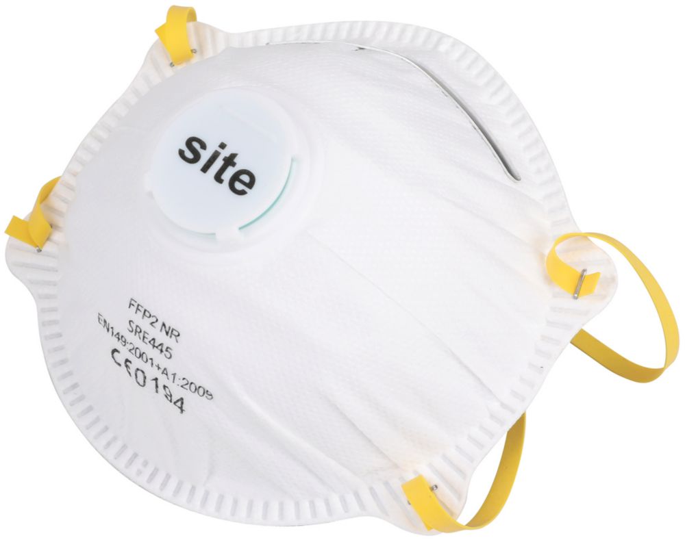 Site Moulded Valved Masks P2 10 Pack - Screwfix
