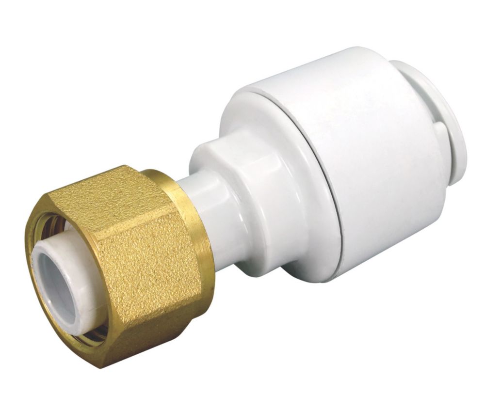 FloPlast FloFit+ Plastic Push-Fit Straight Tap Connector 15mm x 1/2 ...