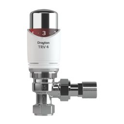 Drayton TRV4 15mm x 1/2" White/Chrome Angled Thermostatic Radiator ...
