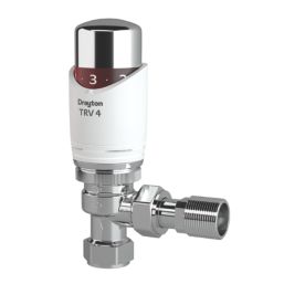 Drayton TRV4 15mm x 1/2" White/Chrome Angled Designer Thermostatic ...