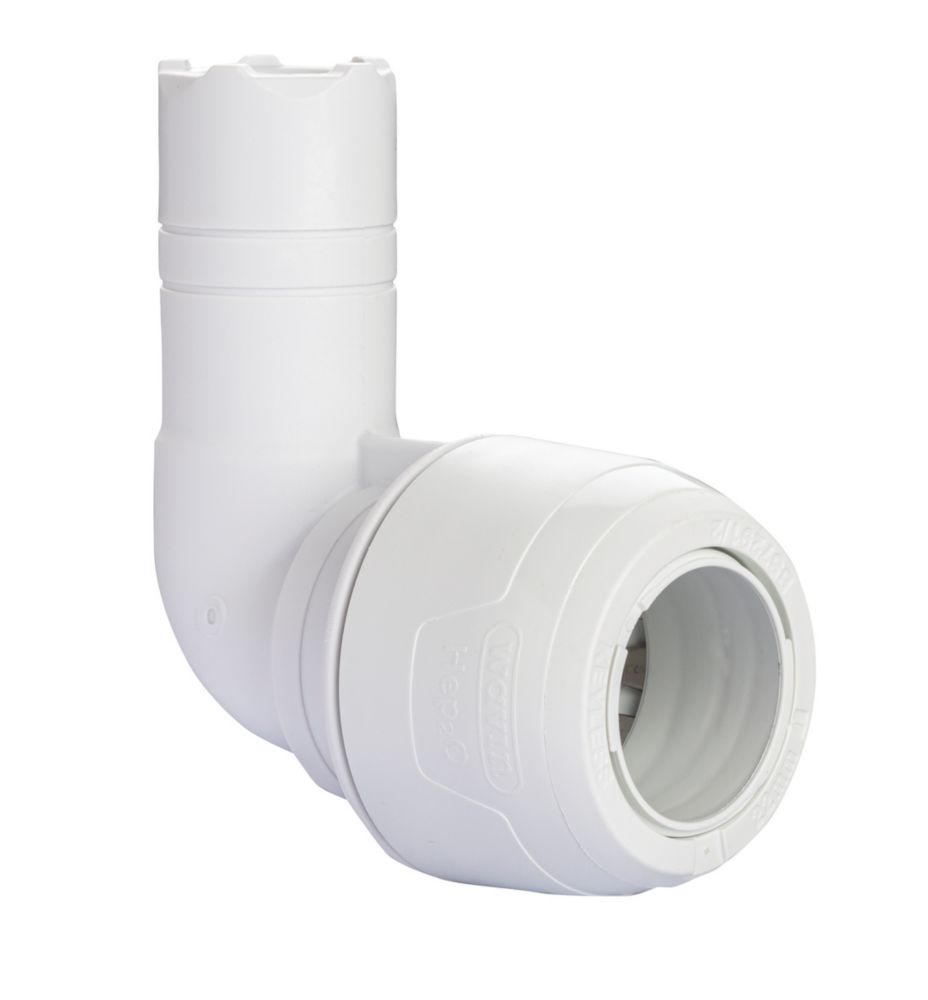 Hep2O Plastic Push-Fit Equal 90° Keyless Stem Elbow 22mm - Screwfix