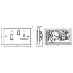 Knightsbridge 45A 2-Gang DP Cooker Switch & 13A DP Switched Socket ...