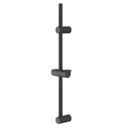 Swirl Round Shower Riser Rail ABS Matt Black 680mm - Screwfix