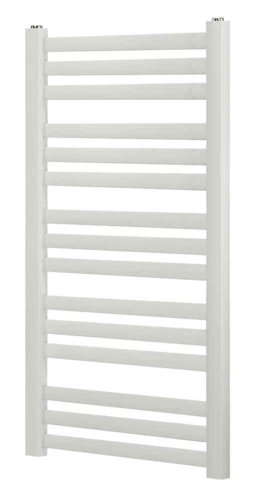 Blyss Angled Bar Towel Radiator 900 x 500mm White 1344BTU - Screwfix