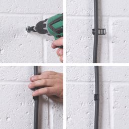 D-Line Safe-D Fire Rated Cable Clips 10-17mm² Black 20 Pack - Screwfix