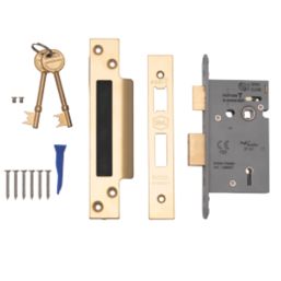 Smith & Locke 5 Lever Polished Brass Architectural Sash Lock 65mm Case ...