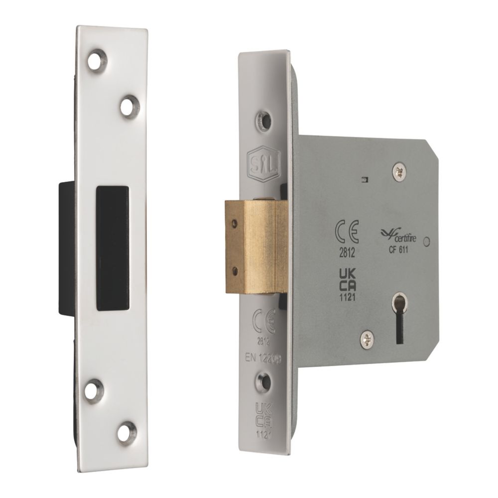 Smith & Locke Fire Rated 5 Lever Polished Chrome Deadlock 76mm Case ...