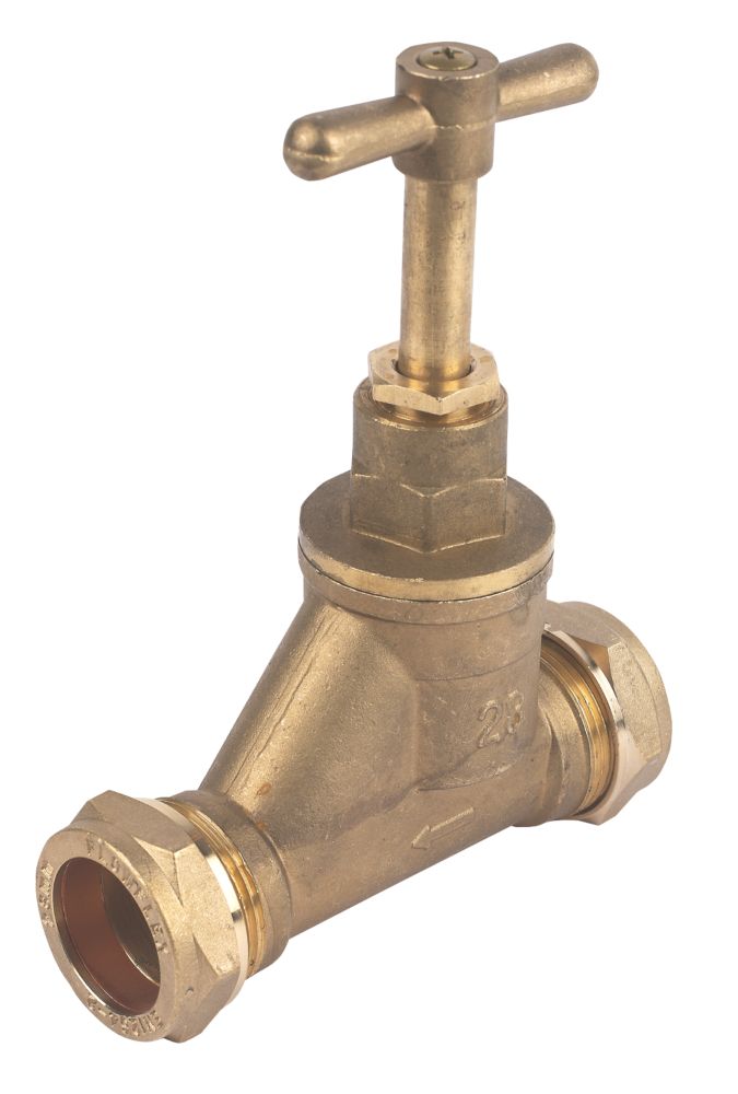 Essentials Brass Stopcock 28mm - Screwfix