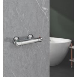 Swirl GAIL Exposed Single Outlet Thermostatic Silver Shower Mixer Valve ...