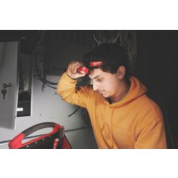 Milwaukee TRUEVIEW LED Slim Headlamp Black/Red 350lm - Screwfix