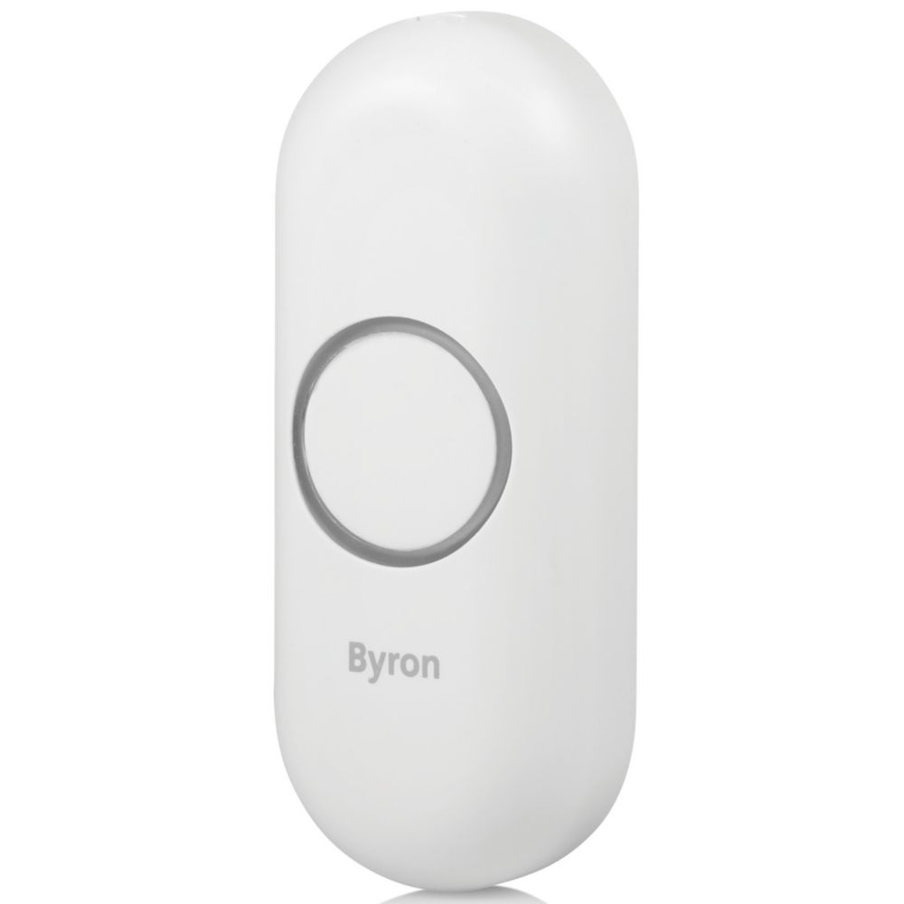 Byron DBY-23510 Wireless Battery-Powered Bell Push White - Screwfix