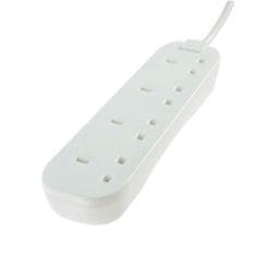 Masterplug 13A 4-Gang Unswitched Extension Lead 1m - Screwfix