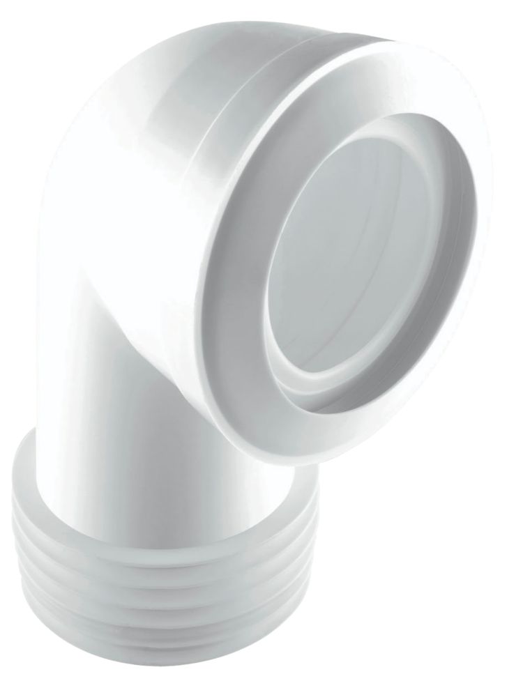 McAlpine MACFIT Rigid 90° Angled WC Short Pan Connector White 235mm ...