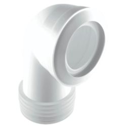 McAlpine MACFIT Rigid 90° Angled WC Short Pan Connector White 235mm ...