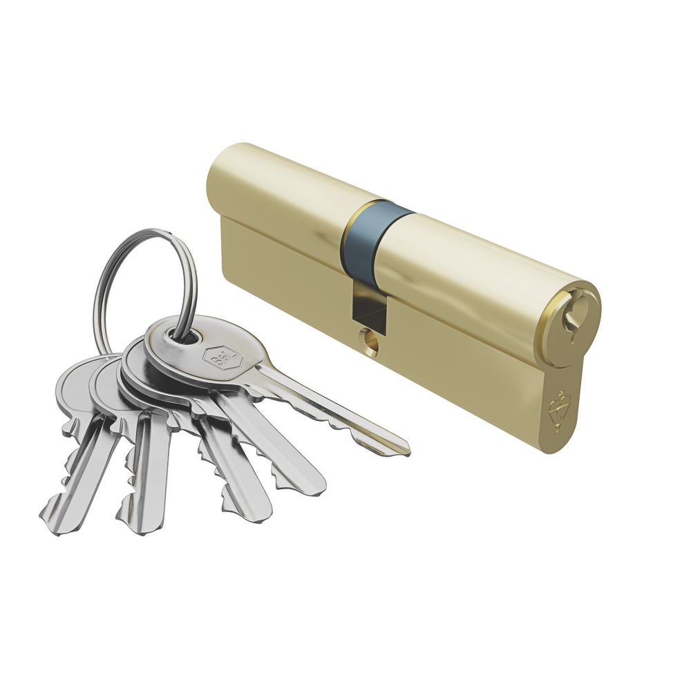 Smith & Locke 6-Pin Double Cylinder Lock 35-45 (80mm) Polished Brass ...