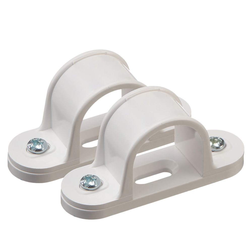 Deta TTE uPVC Spacer Bar Saddles 25mm White 2 Pack - Screwfix