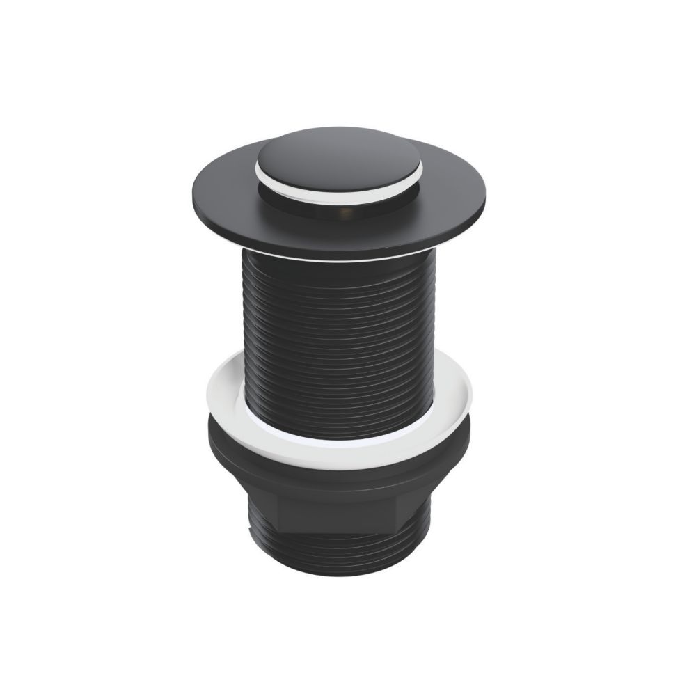 ETAL Unslotted Push Button Basin Waste Matt Black 60mm - Screwfix