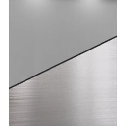 AluSplash Space Silver/Brushed Steel Splashback 600mm x 800mm x 4mm - Screwfix