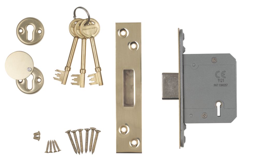 Smith & Locke Fire Rated Stainless Brass BS 5-Lever Mortice Deadlock ...