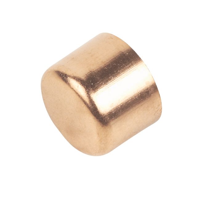 Flomasta Copper End Feed Stop Ends 15mm 2 Pack - Screwfix