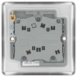 LAP 10AX 1-Gang 3-Pole Fan Isolator Switch Brushed Stainless Steel with ...