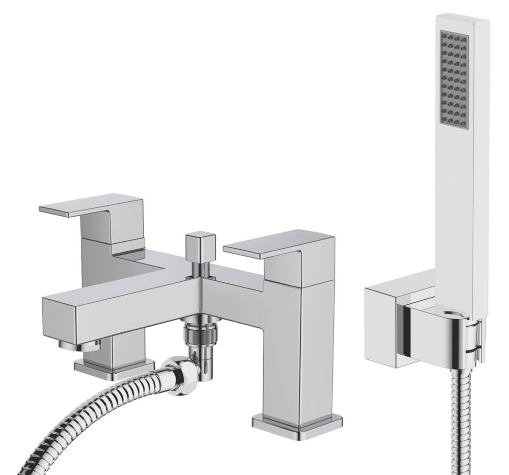 Swirl Carna Deck-Mounted Bath Shower Mixer Chrome-Plated - Screwfix