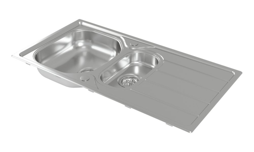 Carysil KD150 / HS605 1.5 Bowl Stainless Steel Inset Kitchen Sink & Tap ...