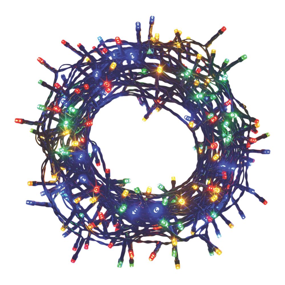 240 LED Indoor & Outdoor Multi Colour String Christmas Lights - Screwfix