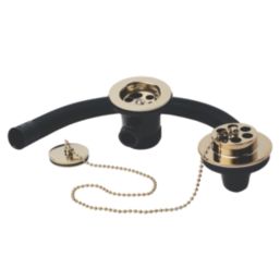 Flomasta Waste & Plug Gold 16" - Screwfix