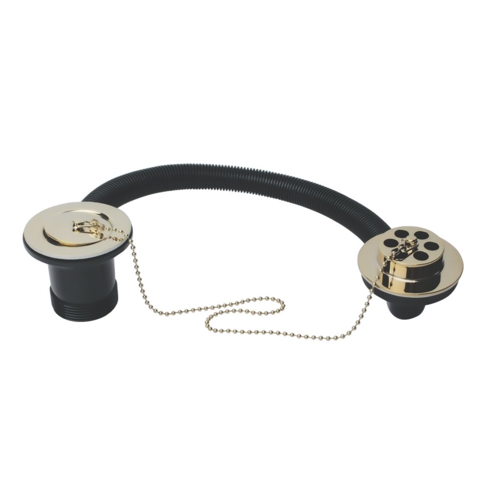 Flomasta Waste & Plug Gold 16" - Screwfix