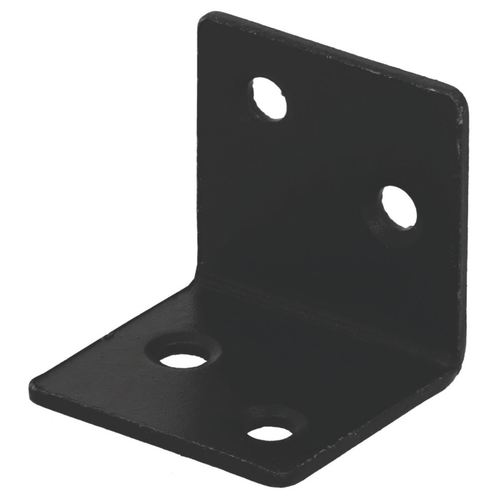 Magnodur Angle Brackets Black 30mm x 30mm x 30mm 10 Pack - Screwfix