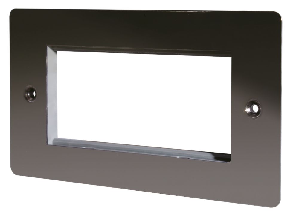 LAP 4-Module Modular Faceplate Black Nickel | Front Plates | Screwfix.ie