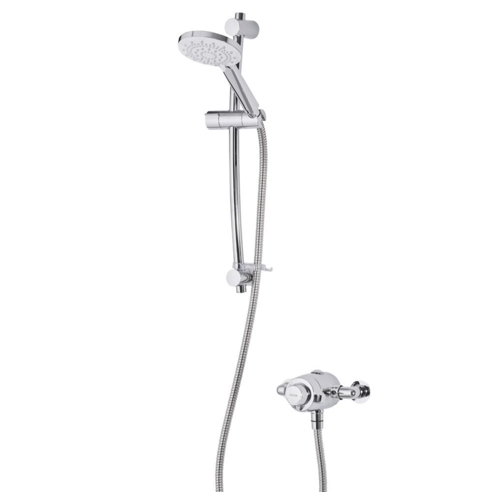 Triton Verne Rear-Fed Exposed Silver Thermostatic Concentric Mixer ...