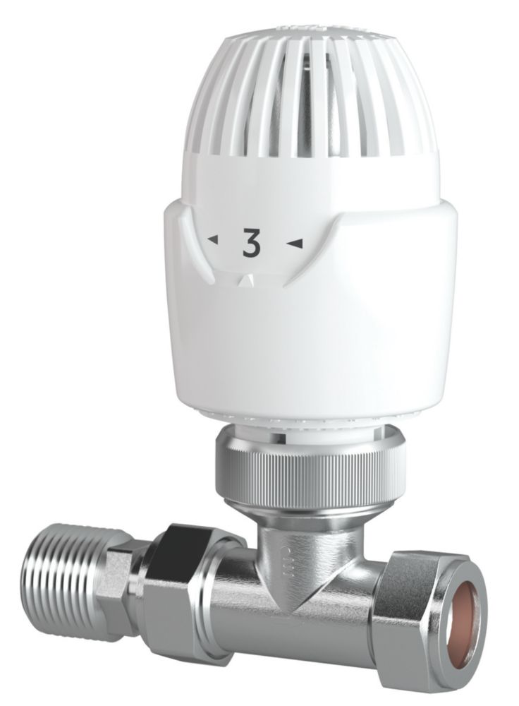 Drayton RT212 White Straight Thermostatic TRV 15mm x 1/2 ...
