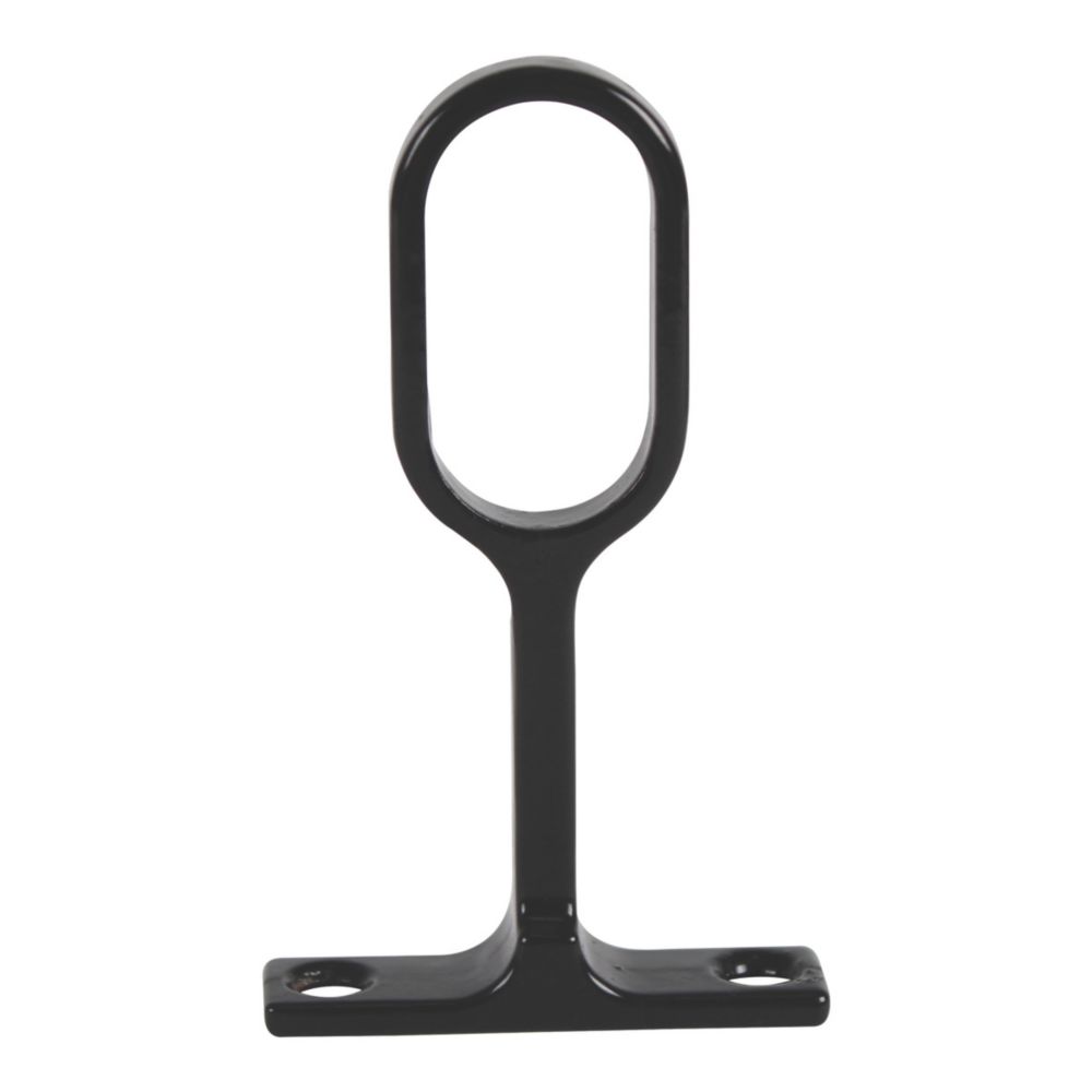 Essentials Oval Rail Centre Bracket Black 30mm - Screwfix