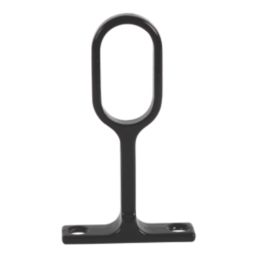 Essentials Oval Rail Centre Bracket Black 30mm - Screwfix