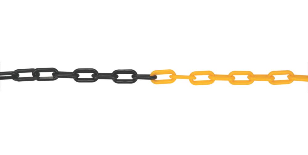 Essentials Plastic Black & Yellow Chain x 5m - Screwfix