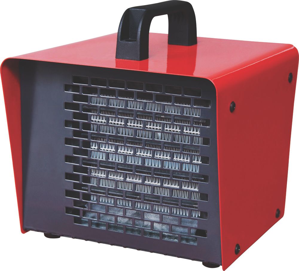 2kW Electric Portable PTC Heater Red - Screwfix