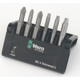 Wera Bit-Check 6 Universal 2 1/4" Hex Shank Mixed Bit Set 6 Pieces ...